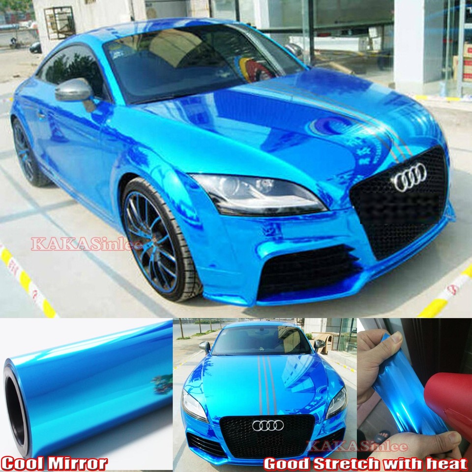Smooth Car Mirror Chrome Vinyl Wrap Decal Decors Film Sticker Bubbles ...
