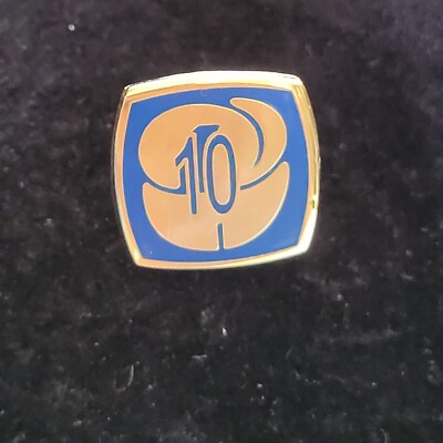 10 year pin blue gold logo employee member Lapel Hat Vest Pin | eBay
