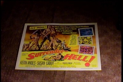 SURRENDER HELL 1959 HALF SHEET 22X28 MOVIE POSTER SUSAN CABOT | eBay