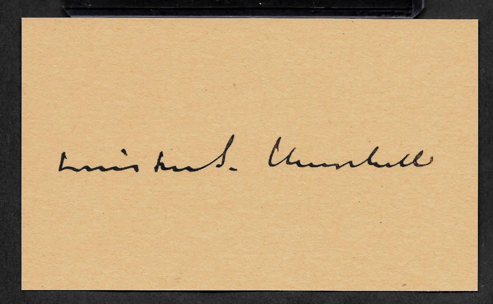Winston Churchill Autograph Reprint On Genuine Original Period 1943 3X5 ...