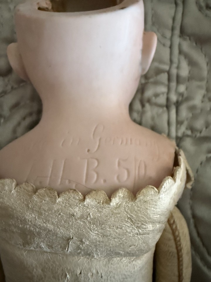 Antique German Bisque LHB Doll 12" Louis Herman Bonvoisin, sleepy eyes ...