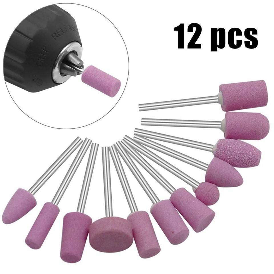For DIY Grinding 12pcs/Set Abrasive Mounted Stone Tools Grinding Stone ...
