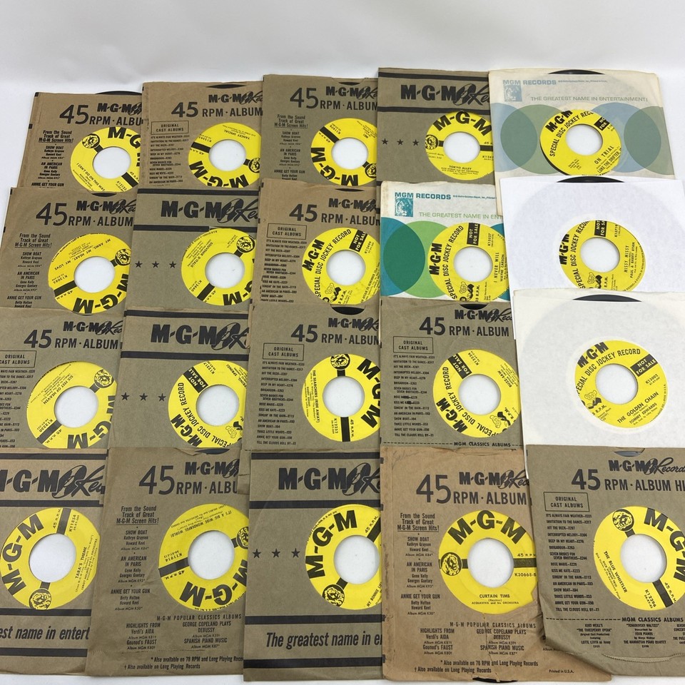 LOT OF (45) 45 RPM RECORDS ALL PROMOS Mostly Unplayed ALL MGM YELLOW ...