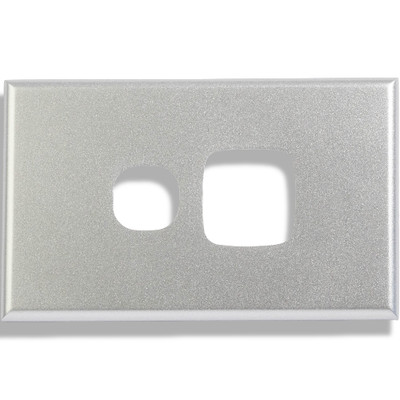 Silver Face Plate Cover for Slim Wall Power Outlet Sockets - 1 Gang ...
