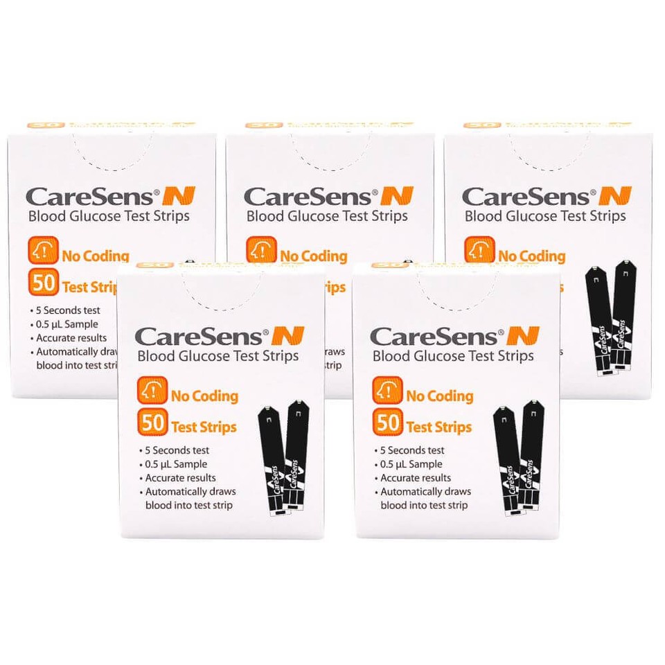 CareSens N Blood Glucose Test Strips - 50 Test Strips (5 Pack) | Exp 3 ...