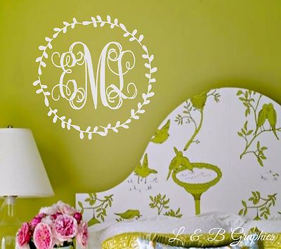 Wreath Monogram- Monogram Initials- Personalized Laurel Wreath- Twig ...
