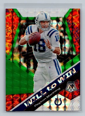 2020 Panini Mosaic WILL TO WIN Green Prizm Insert # WW16 of PEYTON ...