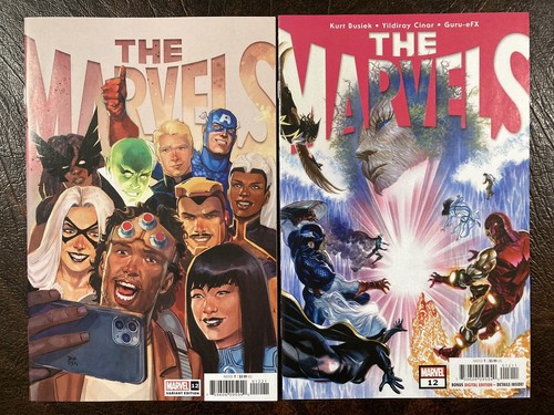 THE MARVELS #12 SET OF 2 VARIANT 1:25 REIS SELFIE ALEX ROSS MARVEL ...