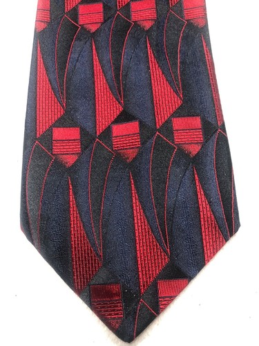 DESANTIS MENS TIE BLACK WITH RED 4 X 56 | eBay