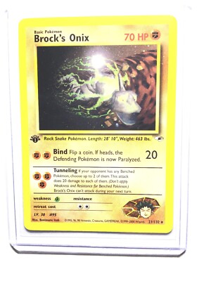 BROCK’S ONIX - 1st Edition Gym Heroes - 21/132 - Rare - Pokemon - NM | eBay