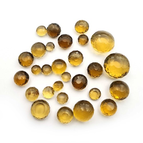 Natural Champagne Quartz Mix Size Round Cut Gemstone Lot 14 Pcs 9-14 MM ...