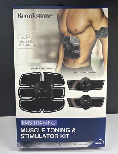 Brookstone EMS Training Muscle Toning & Stimulator Kit Abdominal Arm ...