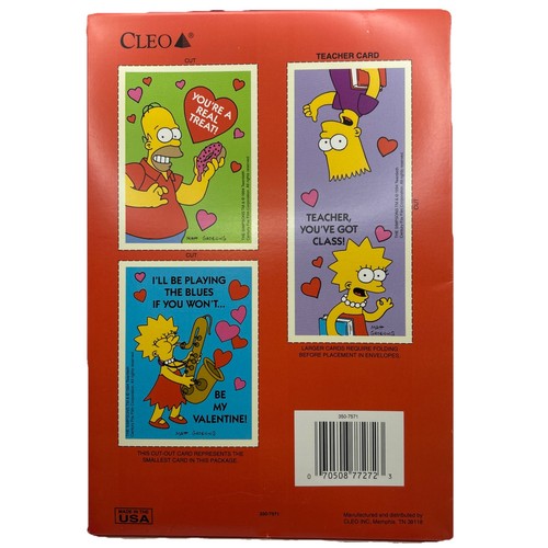 The Simpsons Vintage Valentine's Day Cards Cleo 1994 New Made in USA 38 ...