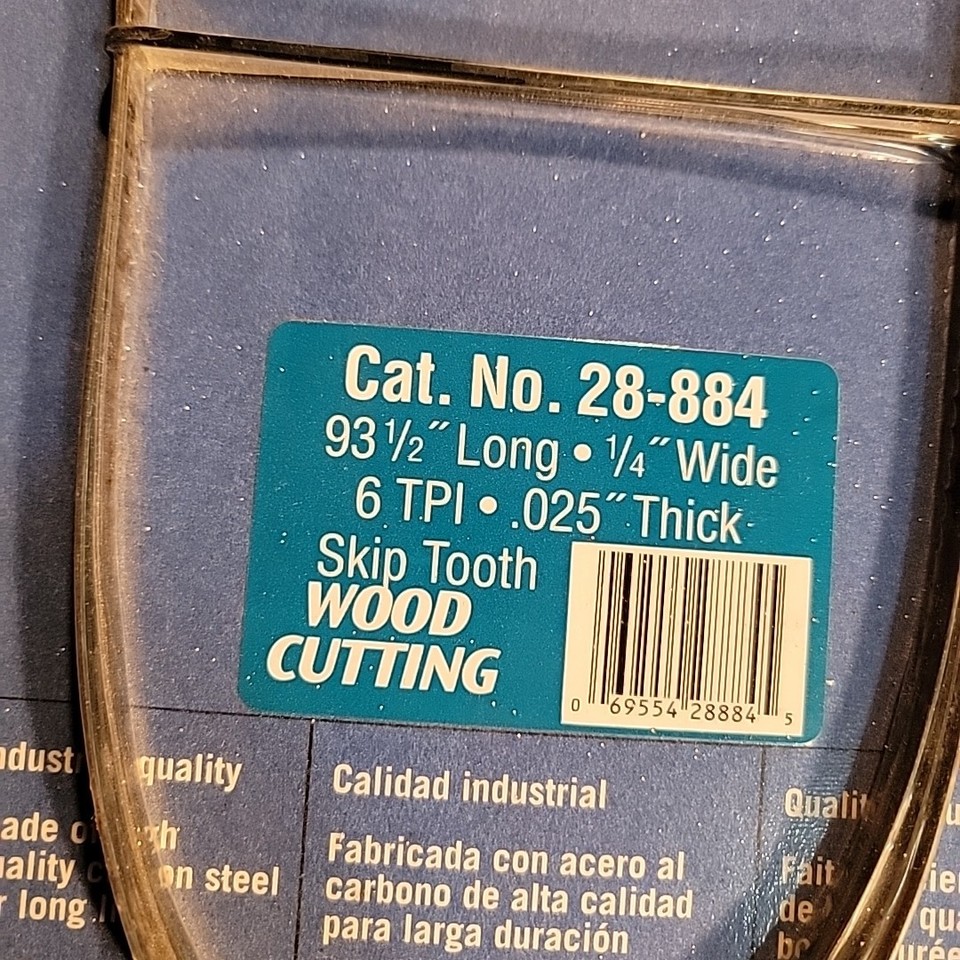 Delta 28-228 Band Saw Blade Wood Cutting Skip Tooth 93.5” .25” 6 TPI ...