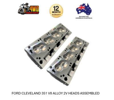 Complete Cylinder Heads w Valves & Springs for Ford Cleveland 351 V8 ...