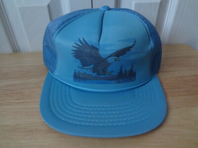 Vintage 80s American Bald Eagle Snapback Hat Trucker w/Rope Foam Mesh ...