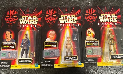 Lot of 3 Hasbro Star Wars Episode 1 Action Figures - NIB - 1998 ...