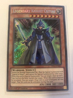 Yugioh 1st NM/VLP Legendary Knight Critias DRL2-EN002 Secret Rare ...