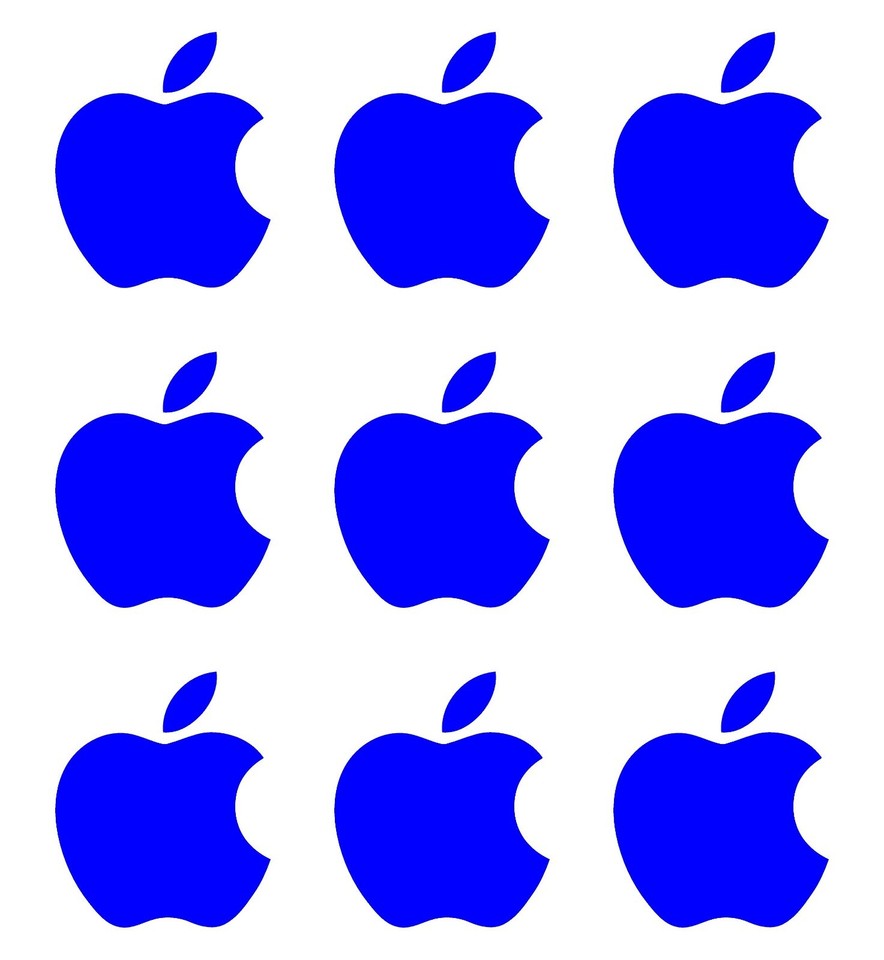 Small Apple logo Vinyl Decals Phone Laptop Small Stickers Apple Set of ...