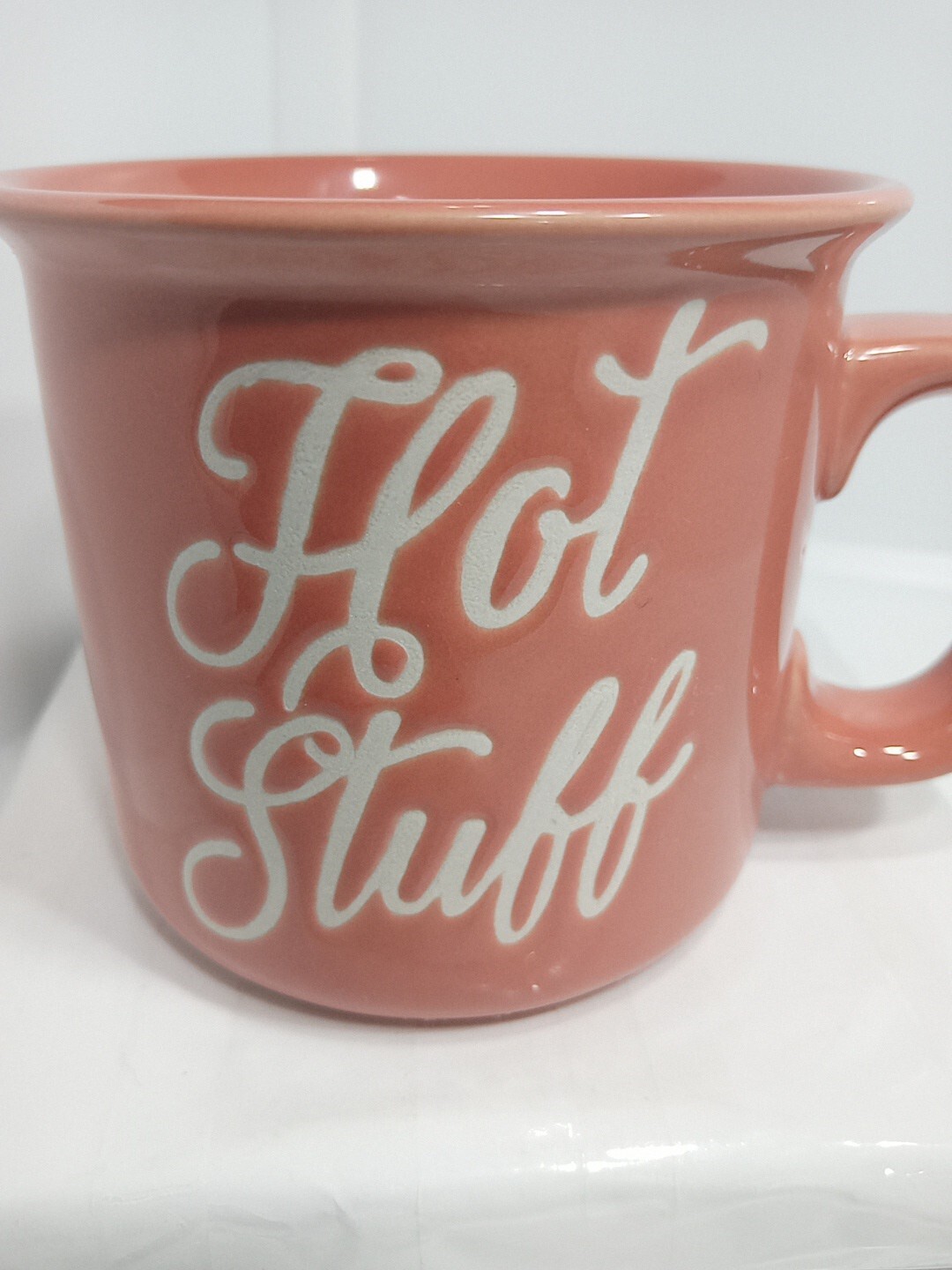HOT STUFF COFFEE MUG. HOT STUFF MUG. COMPLIMENTS MUG. EMBOSSED Deco Mug ...
