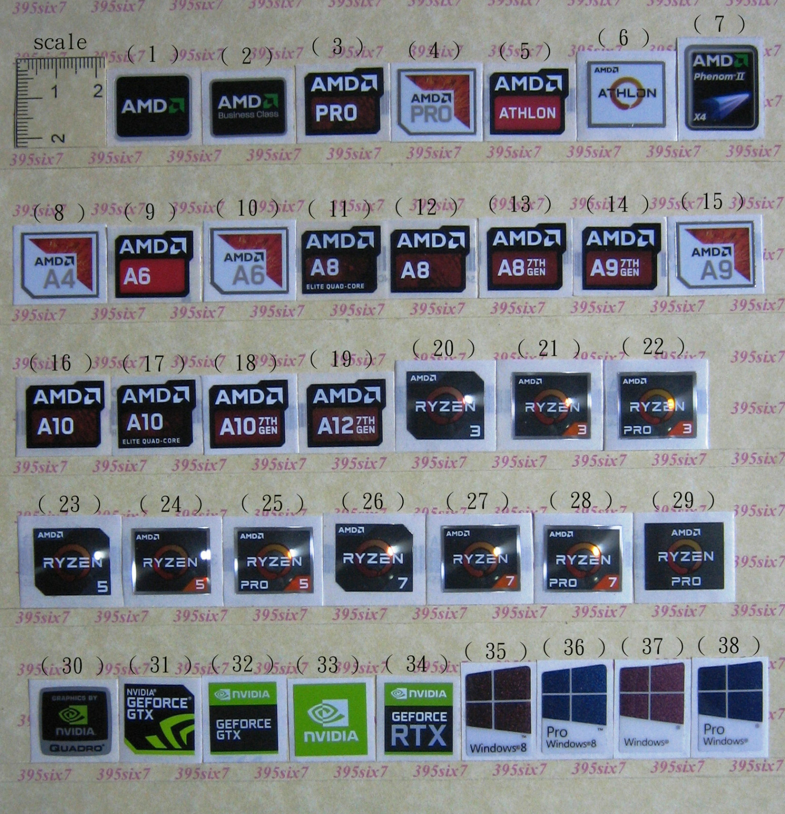 AMD CPU Sticker - vision A4 A6 A8 A9 A10 A12 E1 E2 amd pro + OS sticker ...