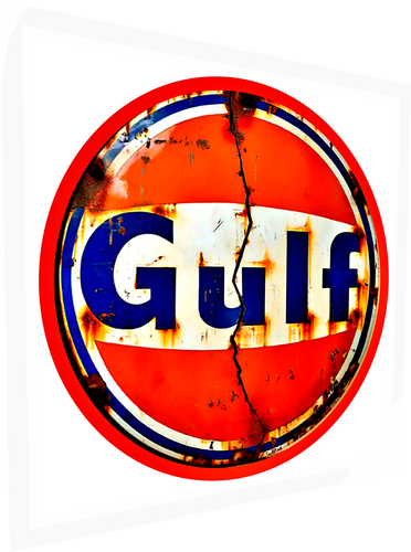 Gulf Oil Sign Decal Sticker -.Gulf Oil 50's, 60's Vintage Replica Gulf ...
