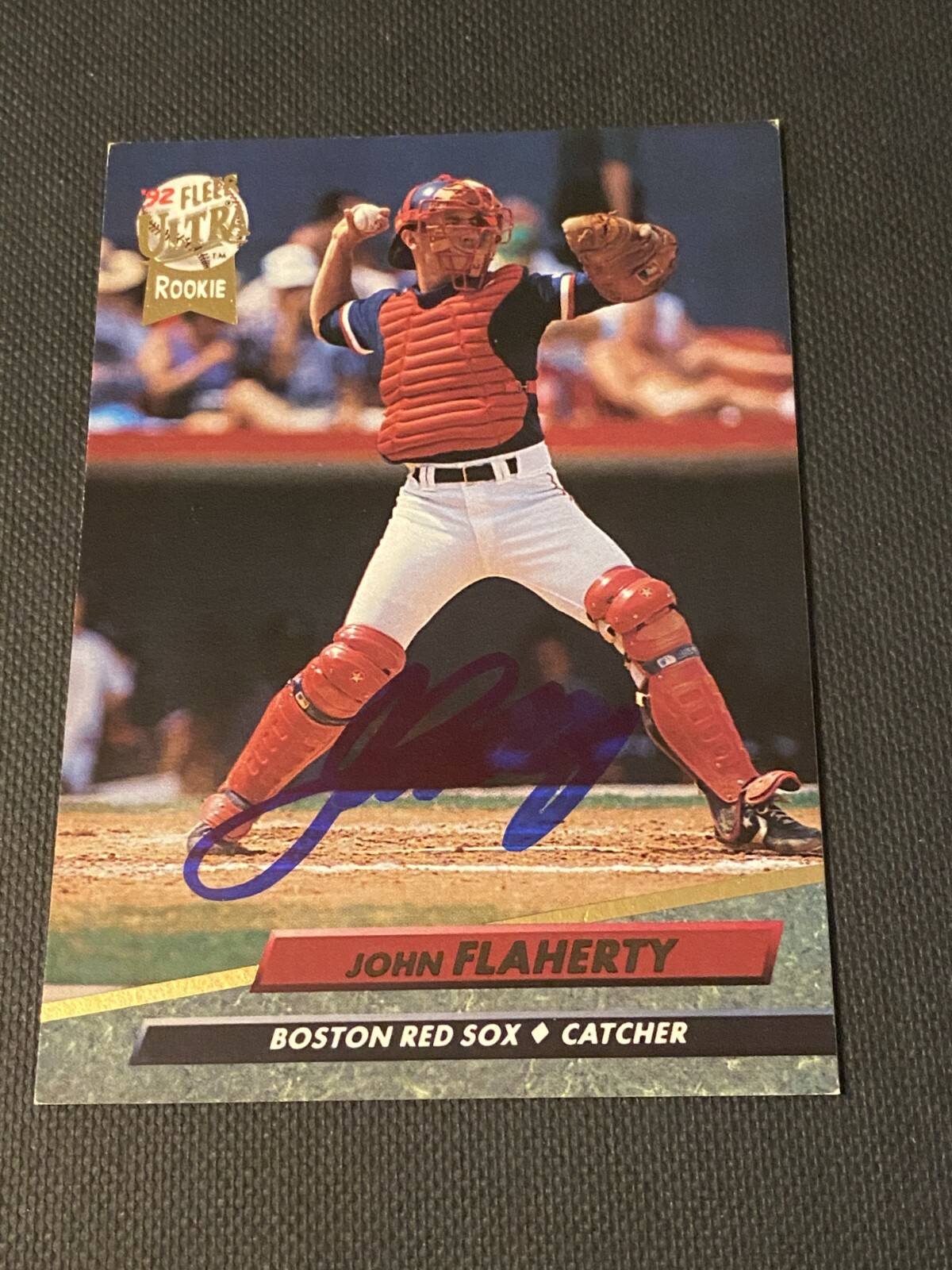 John Flaherty Signed 1992 Fleer Ultra Card Auto Boston Red Sox ...