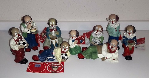 Gilde Clowns / Clown Figuren / 9 Stück / Sammelfiguren / Hand bemalt ...