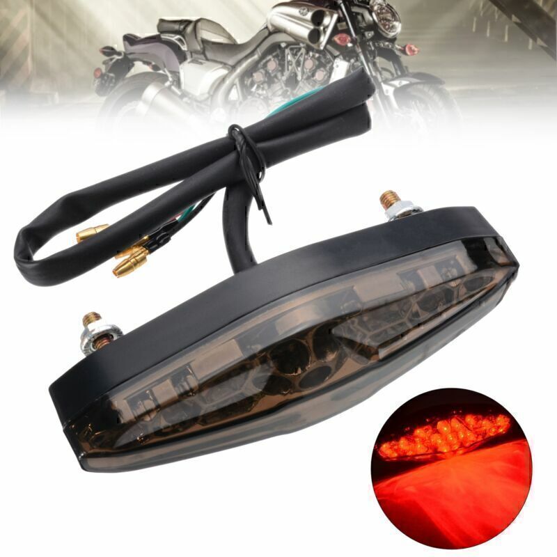 MINI LED TAIL LIGHT + LICENSE PLATE LIGHT TRIANGLE MOTORCYCLE CHOPPER ...