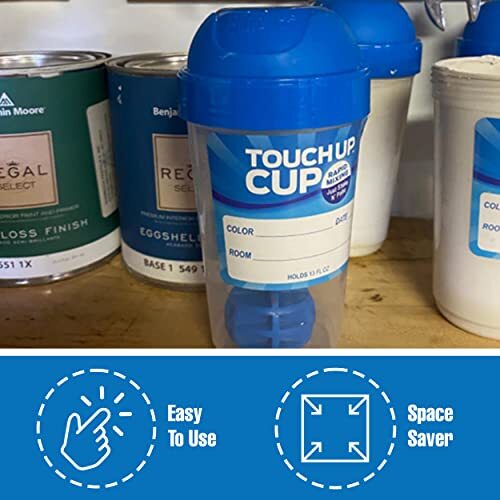 Touch Up Cup Empty Plastic Paint Storage Containers with Lids for ...