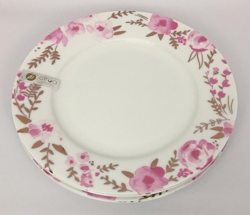 4 Ciroa White Pink Gold Floral Dinner Plates Fine Bone China 11" | eBay