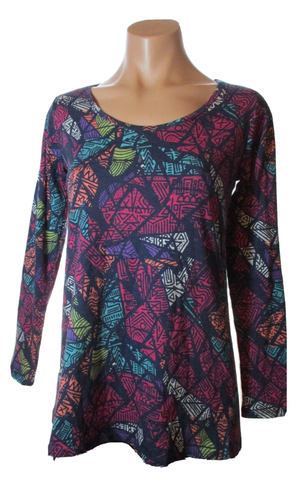 New Lularoe XXS long sleeve pullover print scoop neck knit tunic top | eBay