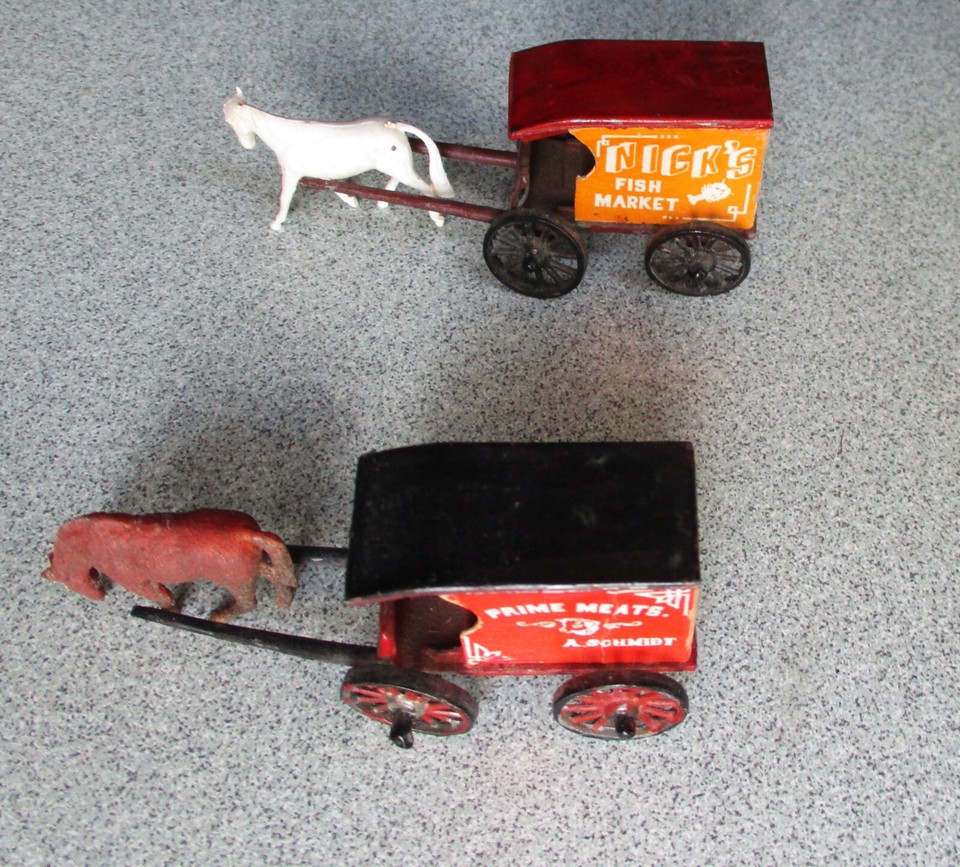 HO scale: Fish Market & Prime Meats Delivery Wagons with Four Horses | eBay