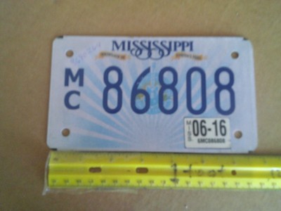 *License Plate, Mississippi, Motorcycle, 2016, MC 86808 | eBay
