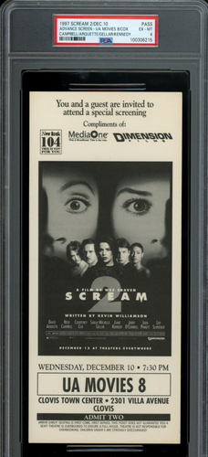 SCREAM 2 / 1997 Advance Screening Movie Ticket, Neve Campbell slasher ...