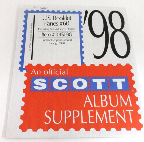 Scott 1998 United States Booklet Panes Stamp Album Supplement #60 ...