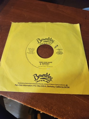 GREG KIHN BAND JEOPARDY / FASINATION 45 RPM RECORD NEAR MINT | eBay