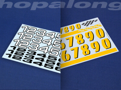 Scalextric/Slot Car 1/32 Scale Race Number Decals (with white) | eBay UK