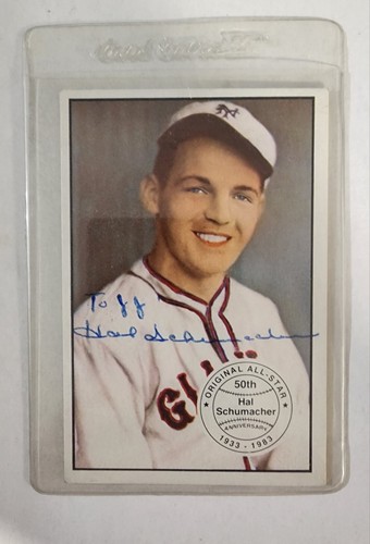 Hal Schumacher Signed 1983 Original All Stars New York Giants Autograph ...