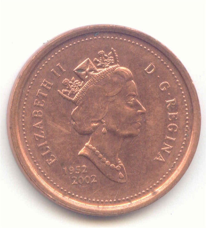 Canada 1952 - 2002 Penny Canadian 1 Cent Maple Leaf Golden Jubilee 1c ...