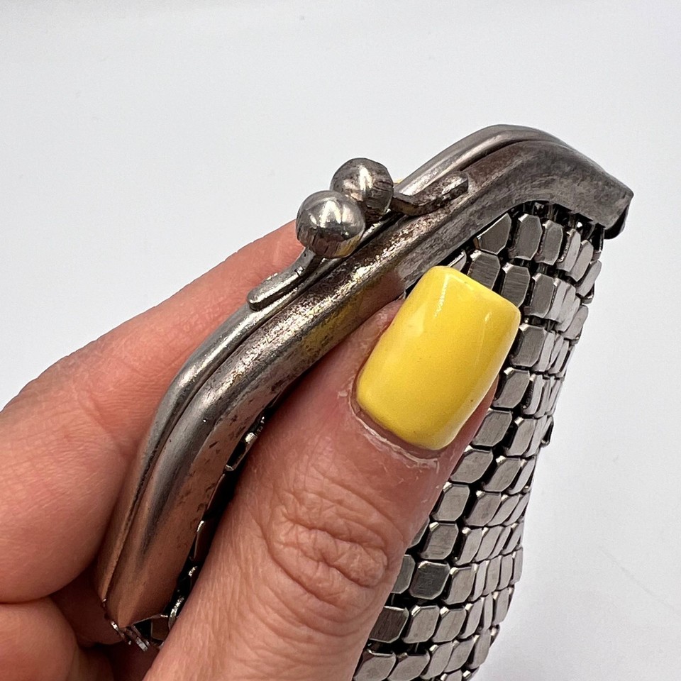 Rare Vintage Silver Mesh Coin Purse Kiss Lock Chainmail Art Deco ...