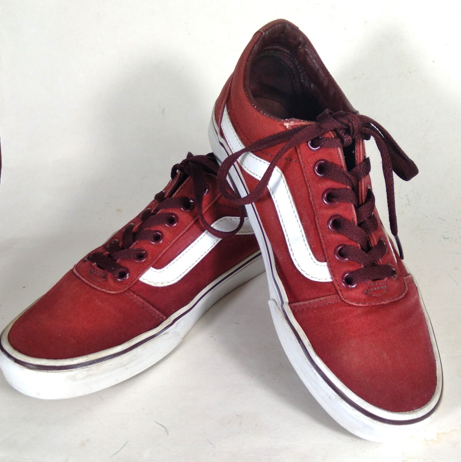 Vans Off The Wall Sneakers Women Size 8.5 Burgundy 500714 Athletic ...
