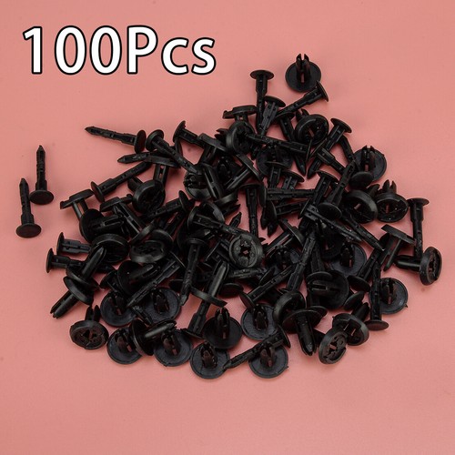 100pcs 6mm Hole Dia Clip Plastic Push Type Rivet Retainer Fastener ...