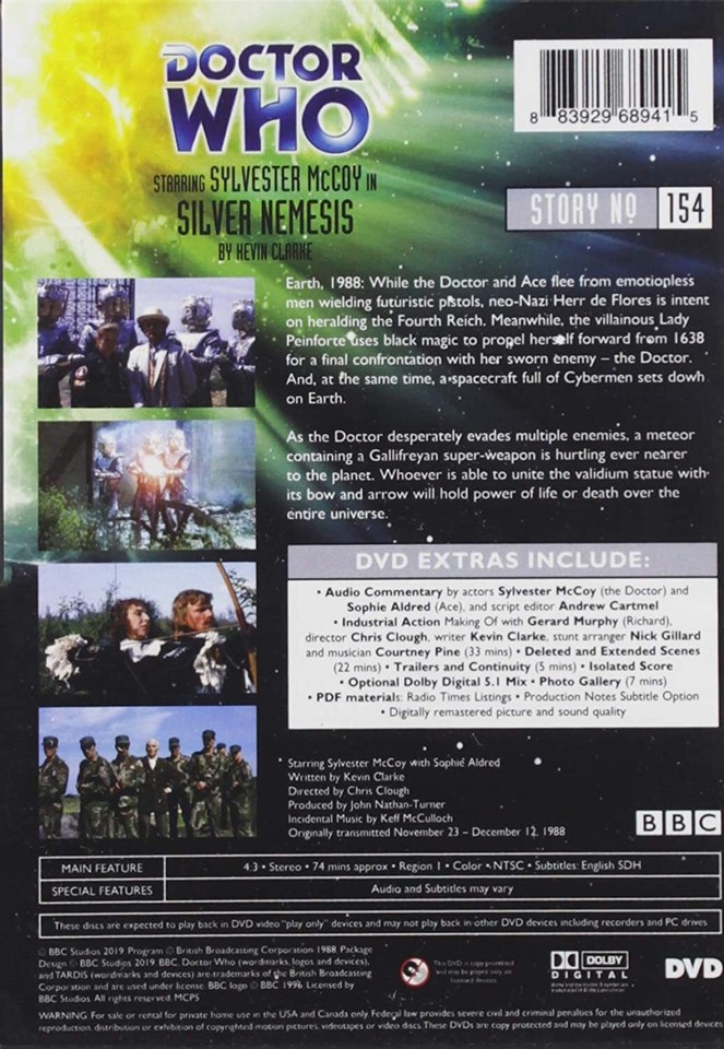 Doctor Who: Silver Nemesis (DVD) Metin Yenal Gerald Murphy Mark Hardy ...