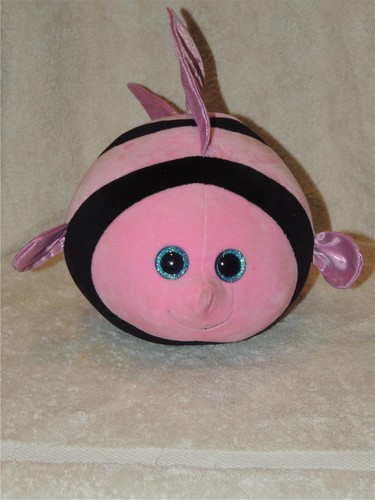 Gilly Fish Beanie Ballz Medium Pink Black Angelfish Plush Stuffed Ty ...
