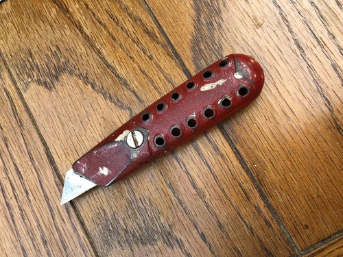 Vintage Stanley "Defiance" Style Cast Iron Perforated Utility Knife Box ...