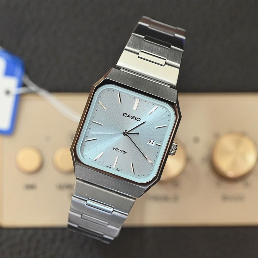 Casio MTP-B185D-2A2 Blue Analog Stainless Steel Classic Design Quartz ...