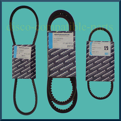 Range Rover Classic Alternator + Fan / Power Steering + Aircon Belts ...