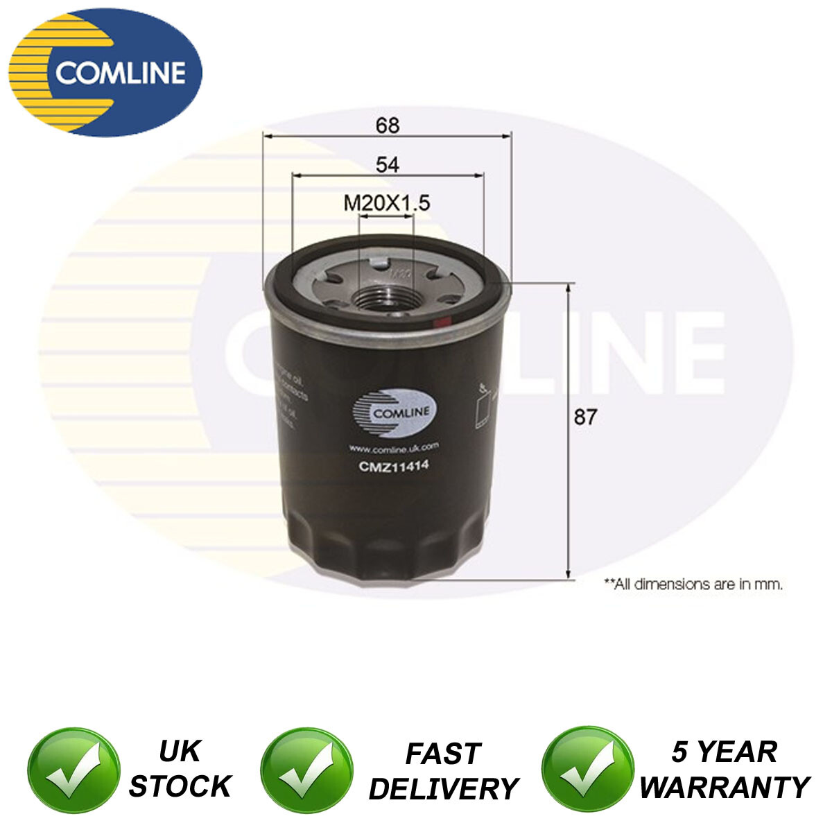 Oil Filter Comline Fits i10 i20 Colt Mirage Lancer Shogun Pinin + Other ...