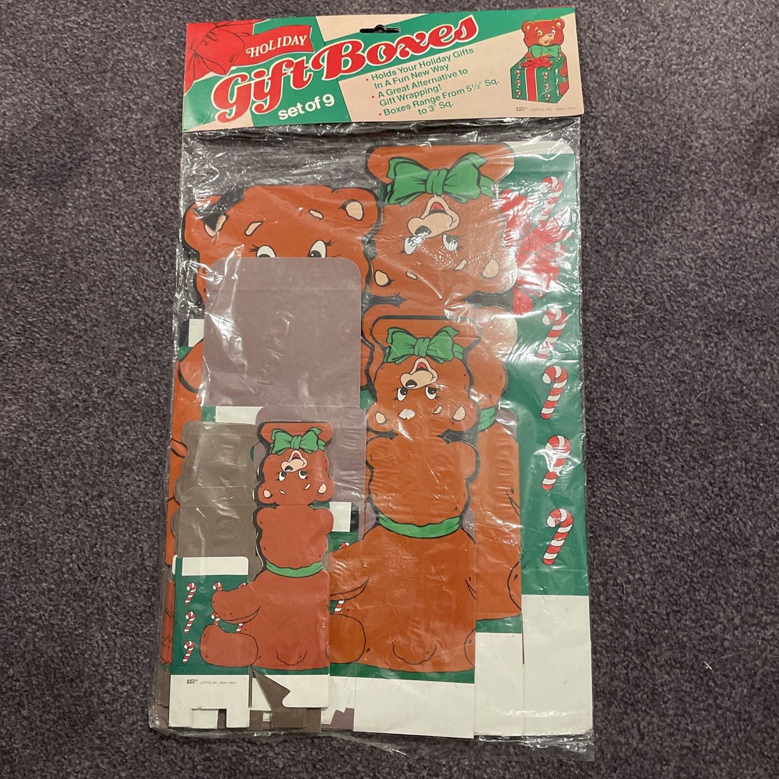 Vintage Giftco Holiday Bear Gift Boxes Set Of 9 Brand New | eBay
